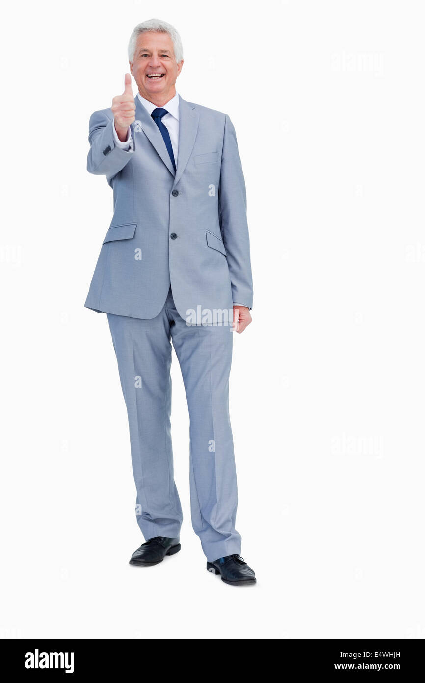 Portrait of a smiling businessman approving Stock Photo - Alamy