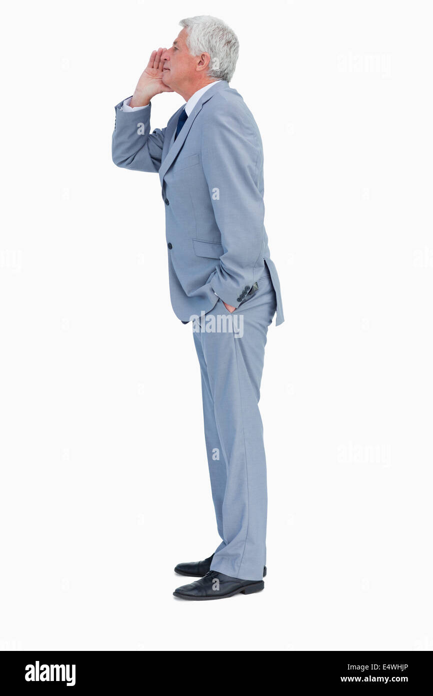 Profile of a businessman calling Stock Photo - Alamy