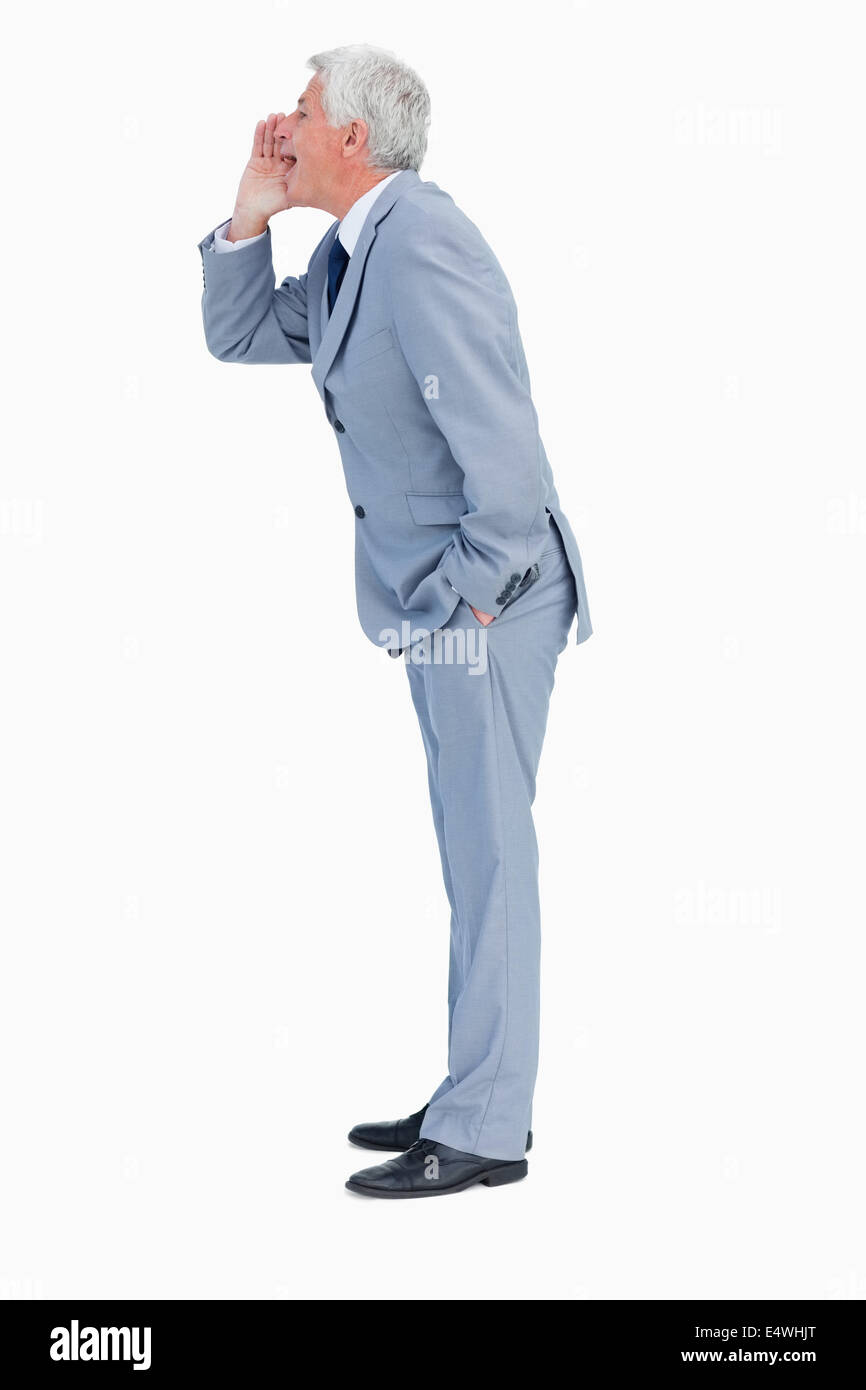 Side profile businessman shouting hi-res stock photography and images ...