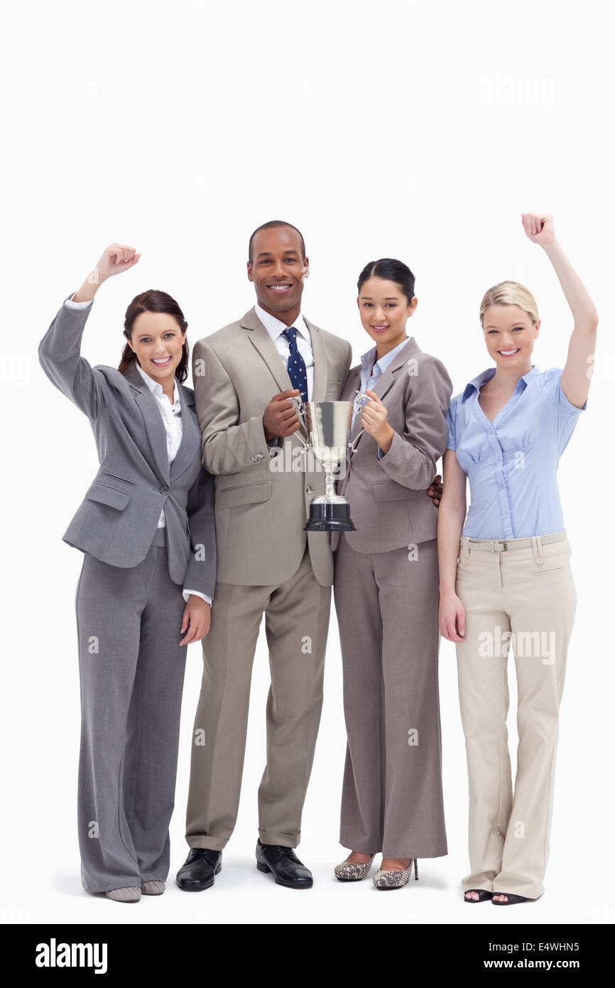 Happy black woman cup Cut Out Stock Images & Pictures - Alamy