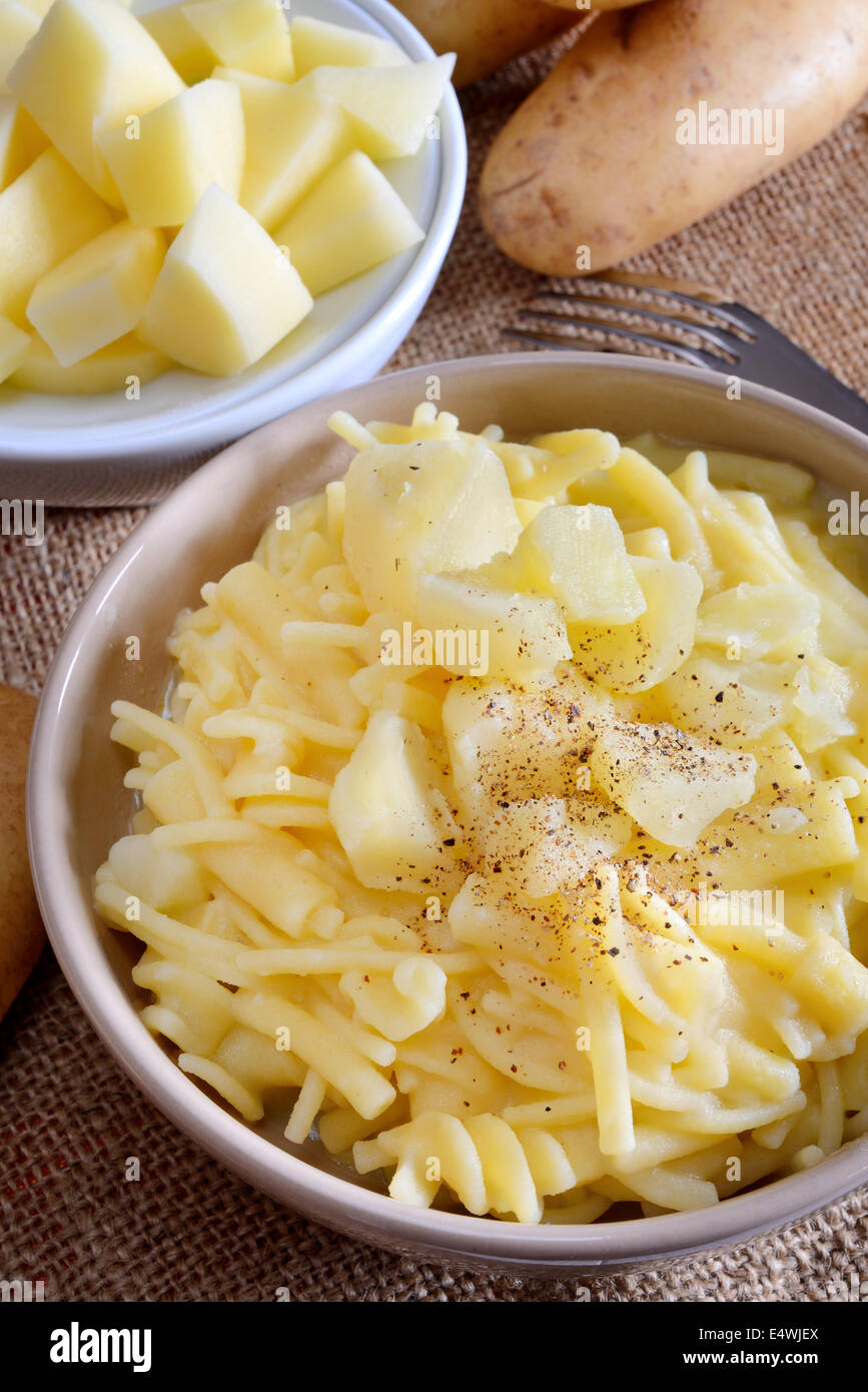 typical neapolitan recipe mixed pasta and potatoes Stock Photo - Alamy
