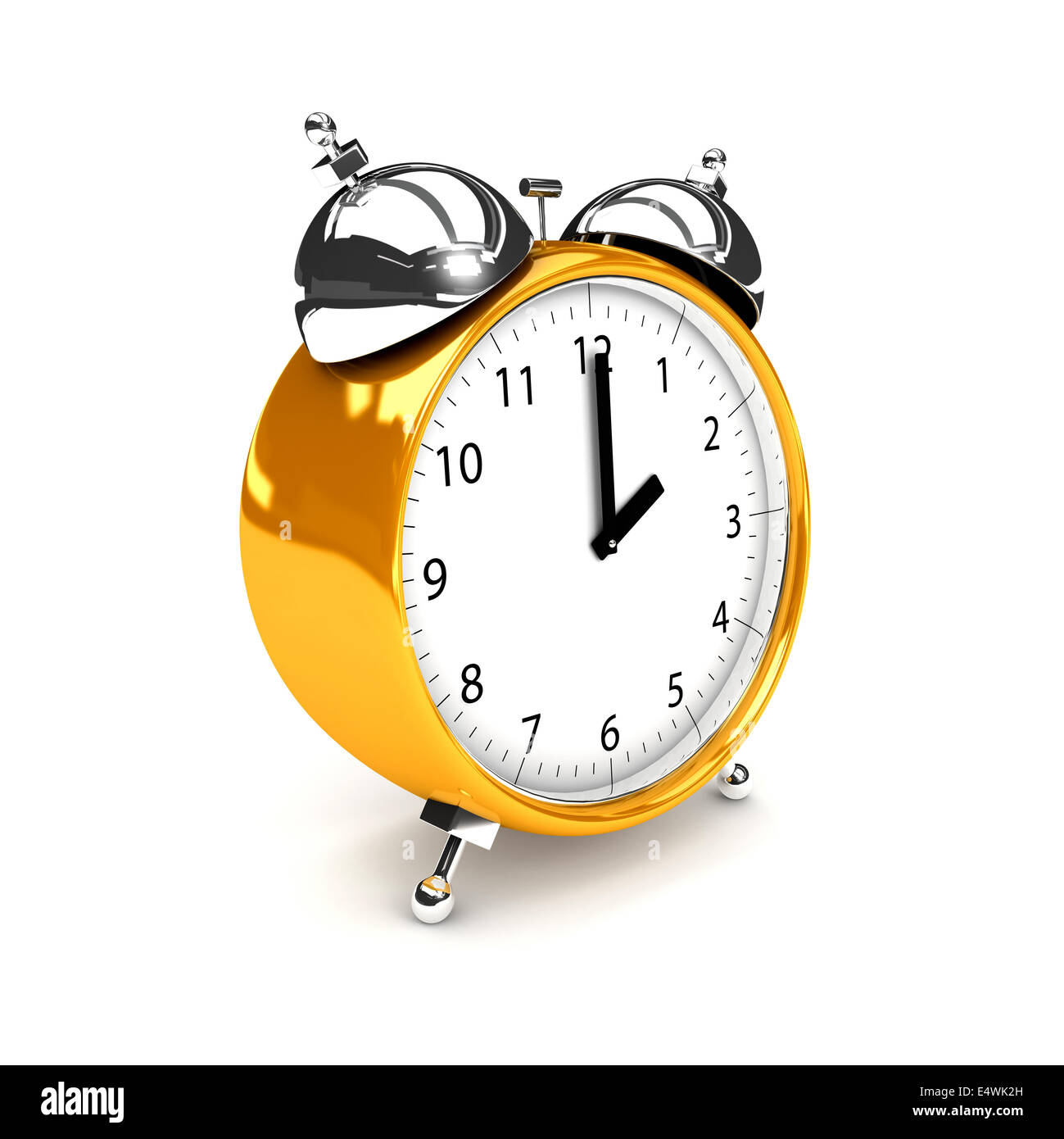 Clock over white Stock Photo - Alamy