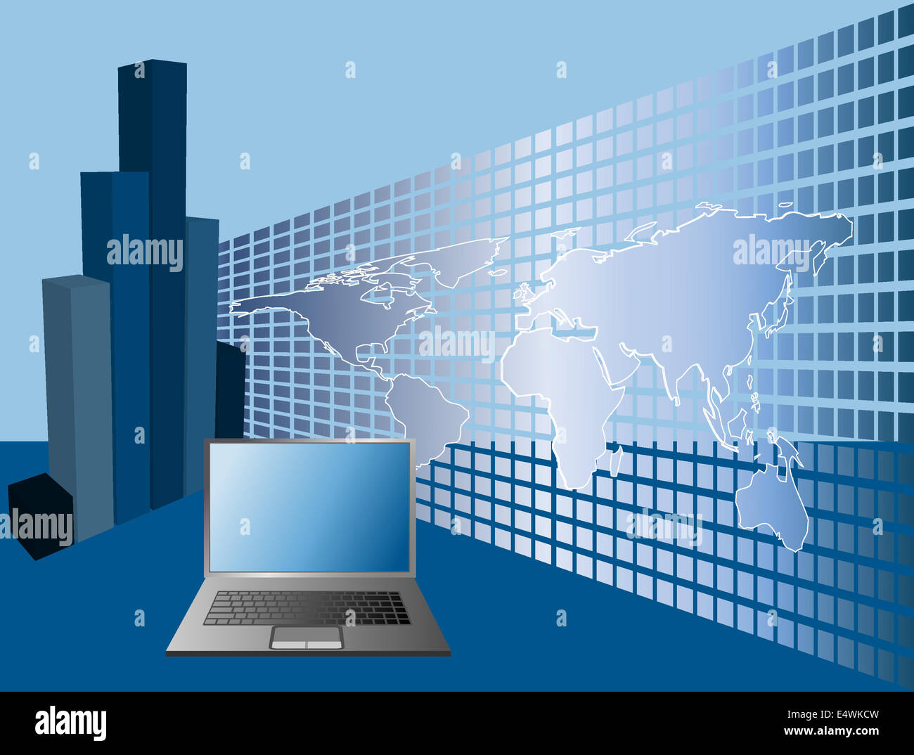 Notebook with world map Stock Photo - Alamy