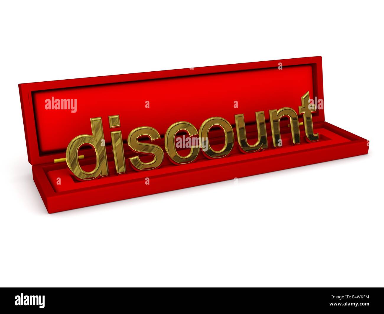 Gift box with word discount Stock Photo - Alamy