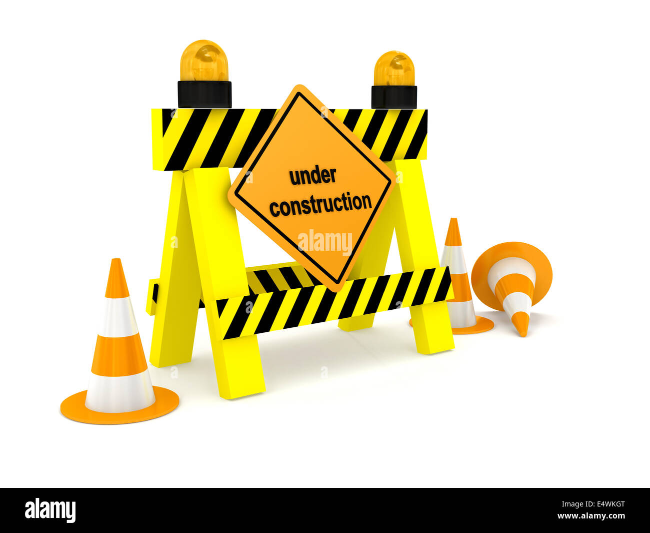 Under construction sign over white Stock Photo - Alamy