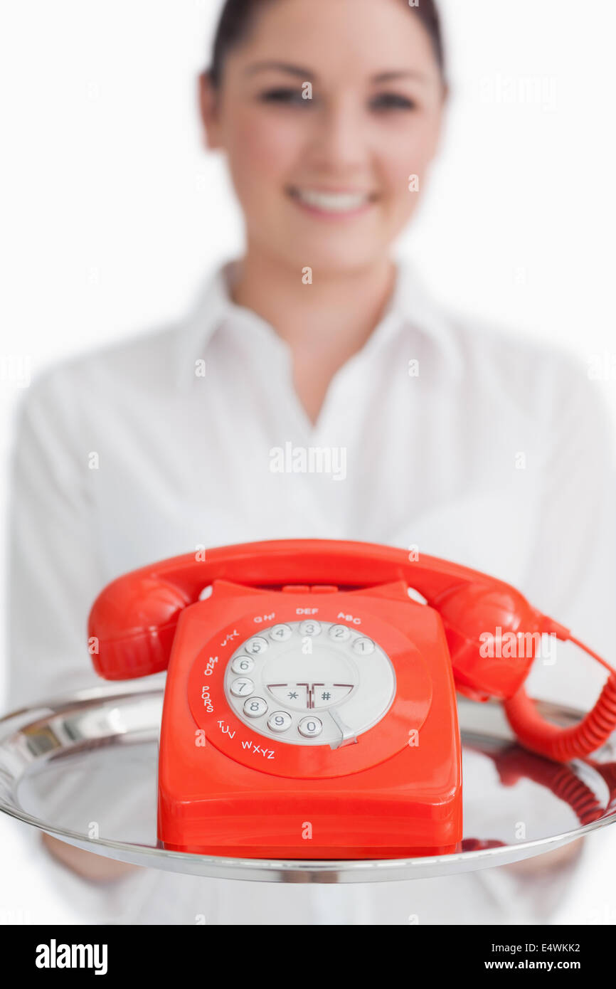 Woman tied up telephone hi-res stock photography and images - Alamy