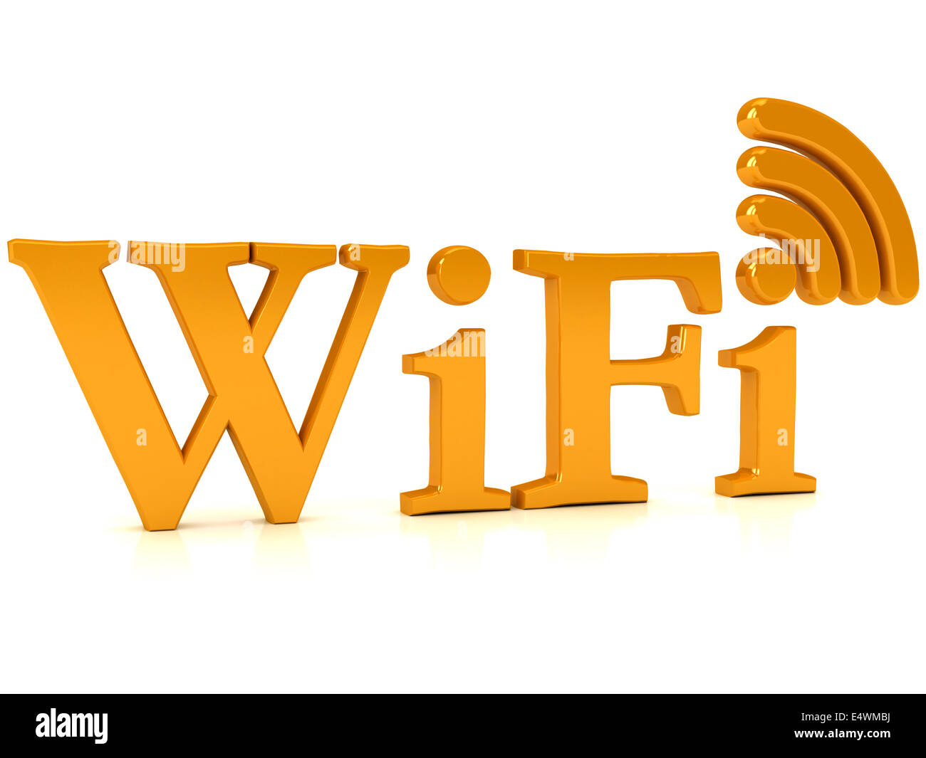 Wireless network sign over white Stock Photo - Alamy