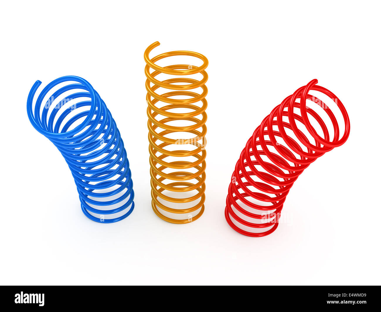 Color metal spring over white background Stock Photo - Alamy