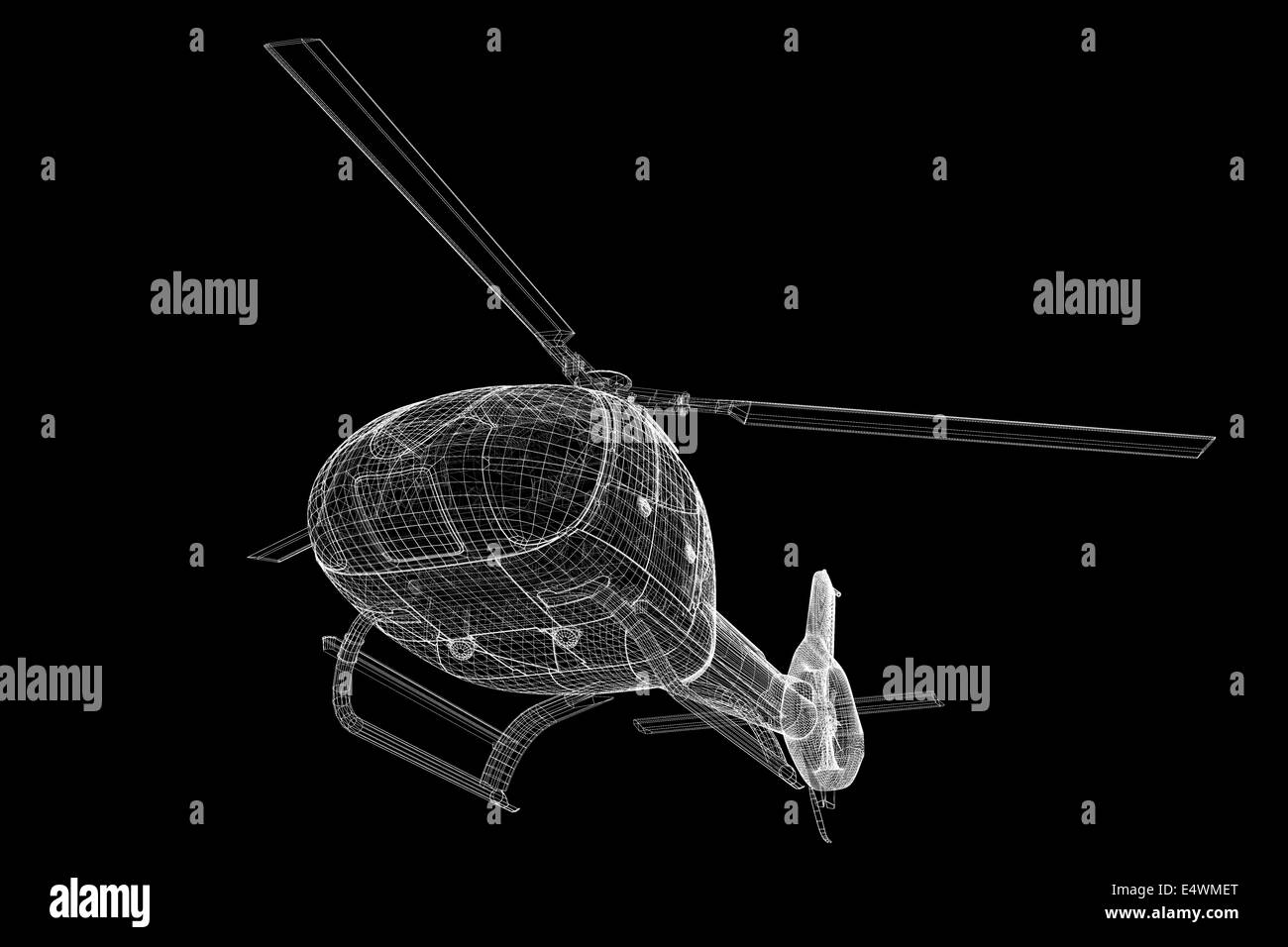helicopter, 3D model, body structure , wire model Stock Photo - Alamy