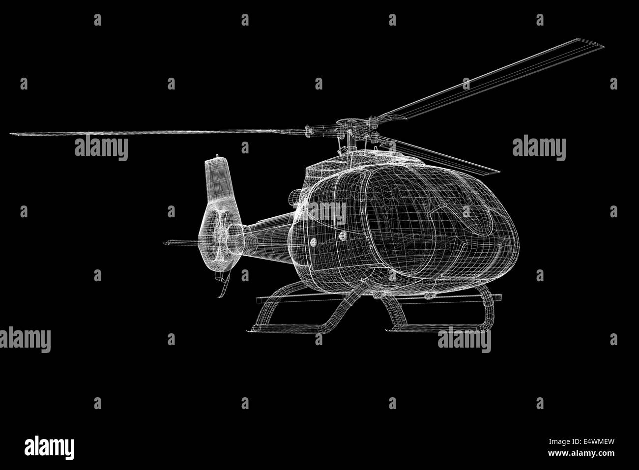 helicopter, 3D model, body structure , wire model Stock Photo - Alamy