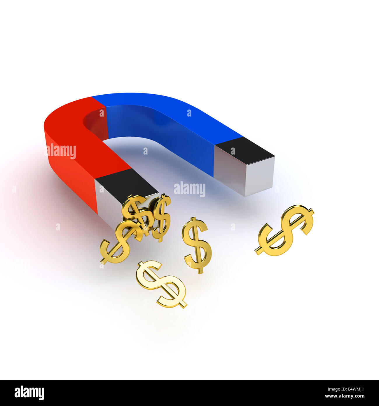 Two color magnet over white background Stock Photo - Alamy