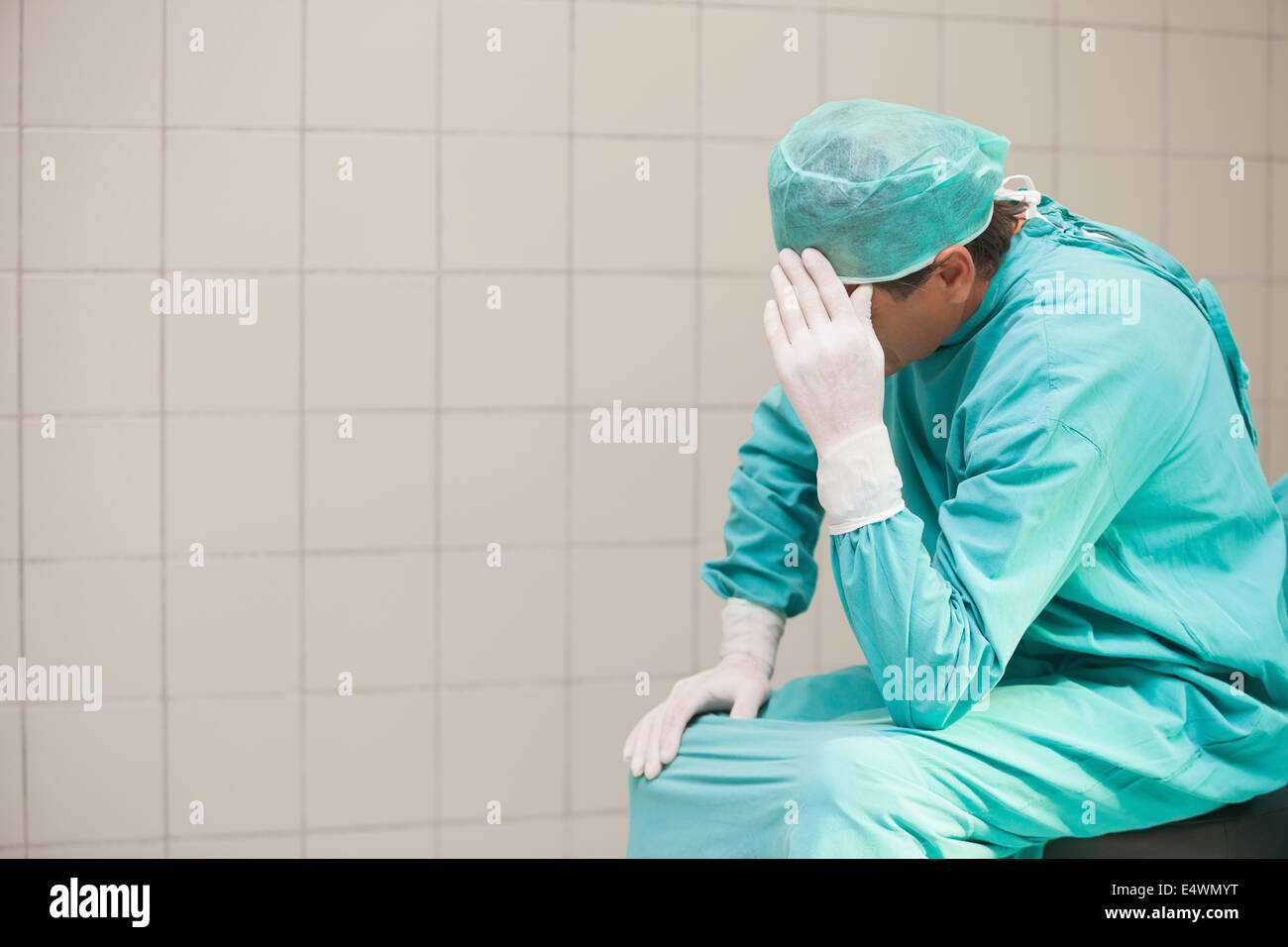 Thoughtful surgeon in a hospital Stock Photo - Alamy