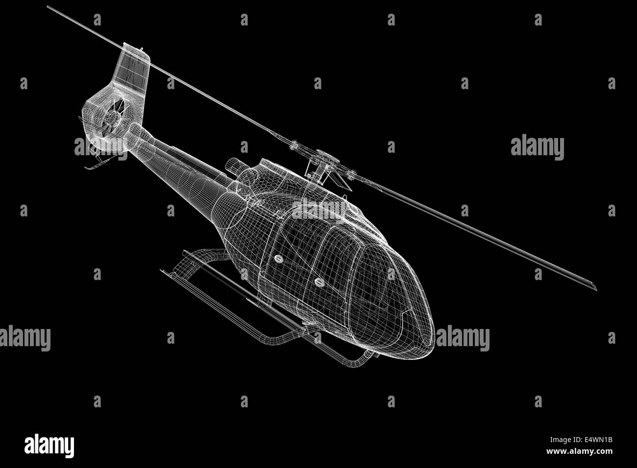 helicopter, 3D model, body structure , wire model Stock Photo - Alamy