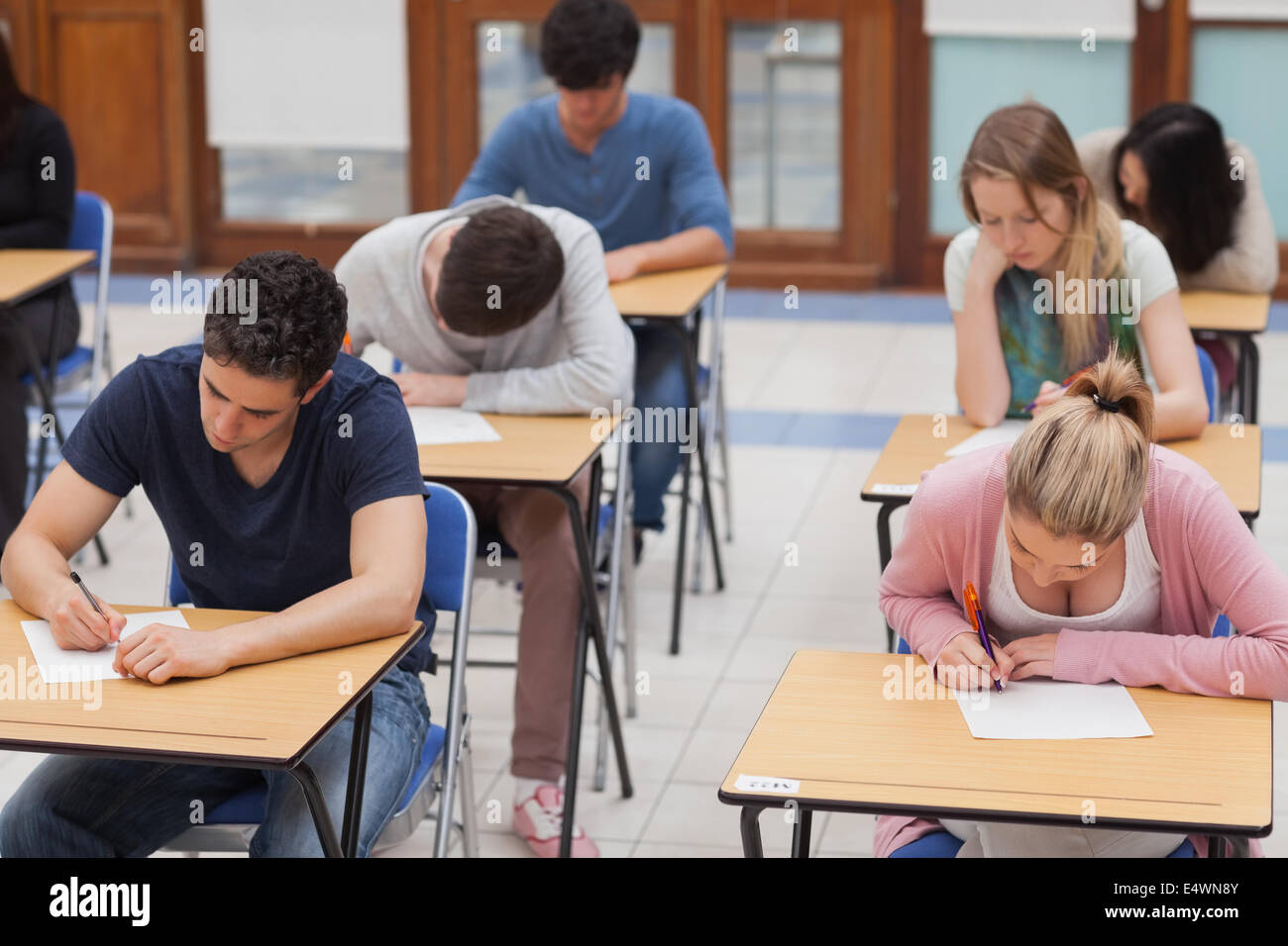 Students sitting a test Stock Photo - Alamy