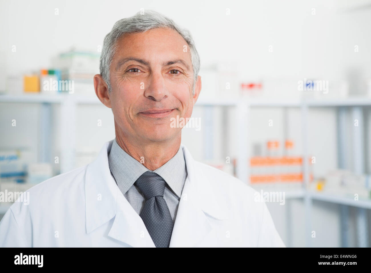 Smiling chemist in hospital Stock Photo - Alamy
