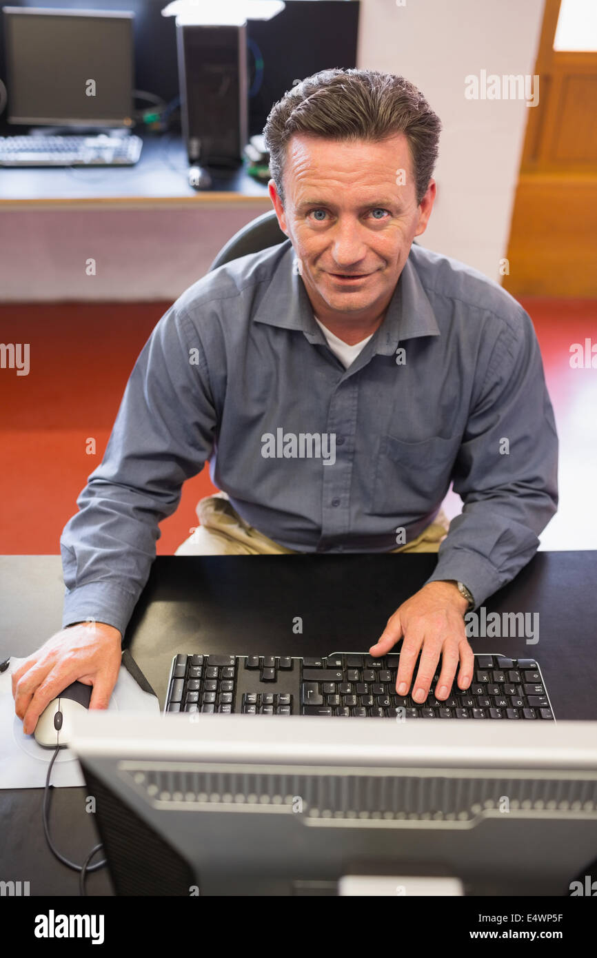 Mature student on computer hi-res stock photography and images - Alamy