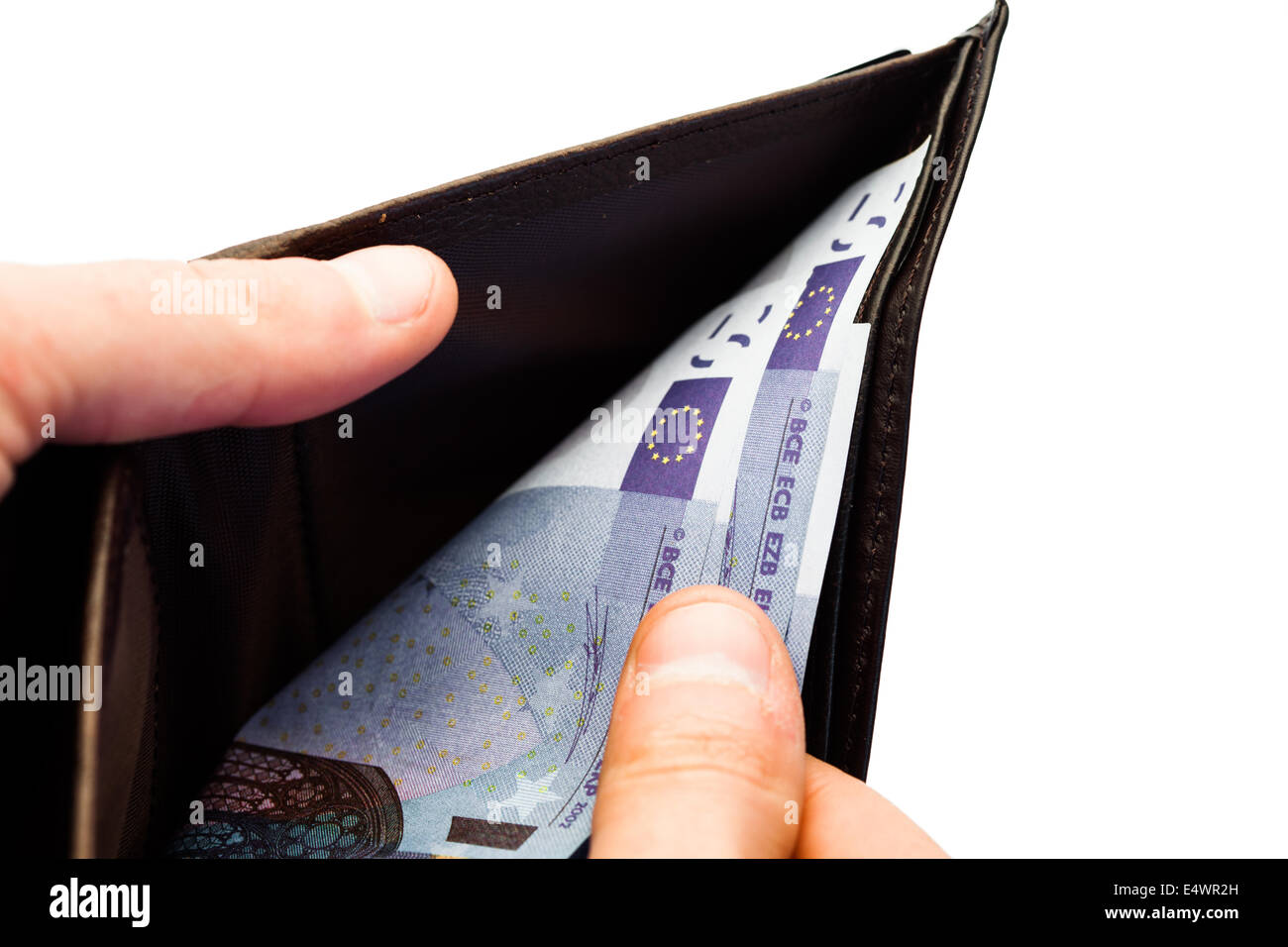 Person opening wallet Stock Photo - Alamy