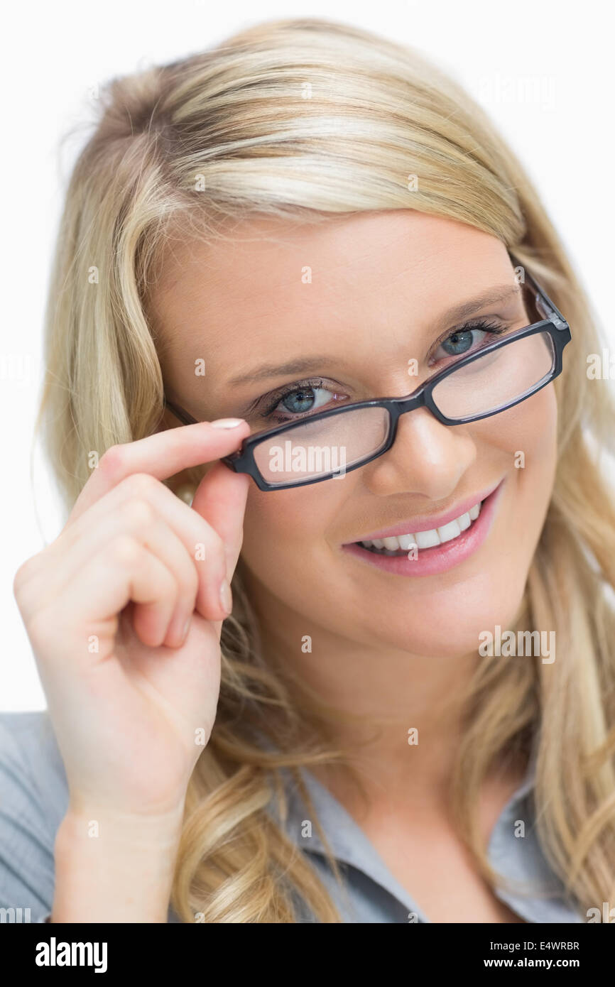Looking above glasses hi-res stock photography and images - Alamy