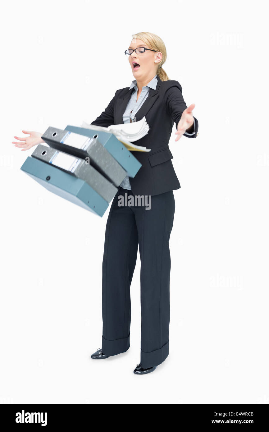 Woman dropping folders hi-res stock photography and images - Alamy Woman dropping folders hi-res stock photography and images - Alamy
