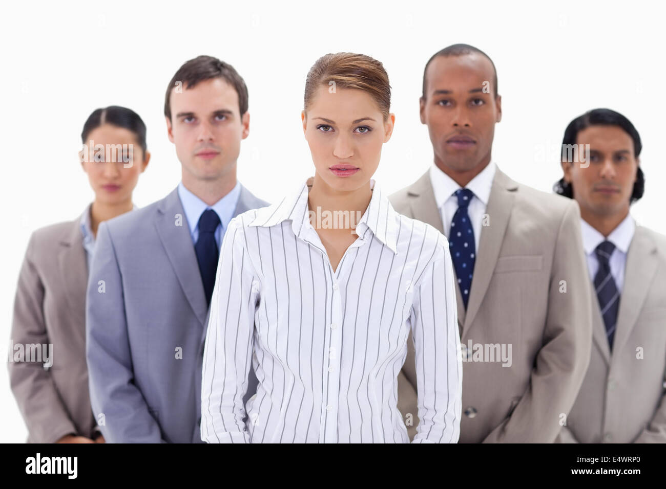 Close-up of a serious business team Stock Photo - Alamy