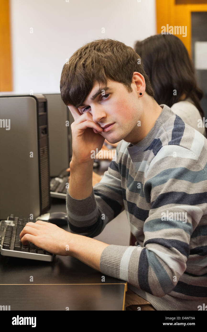 Tired female student in class hi-res stock photography and images - Alamy