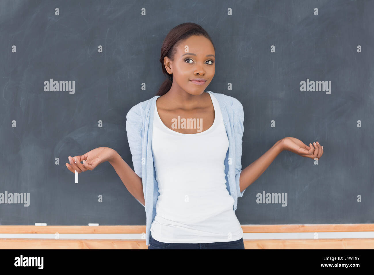 Black woman hesitating Stock Photo - Alamy