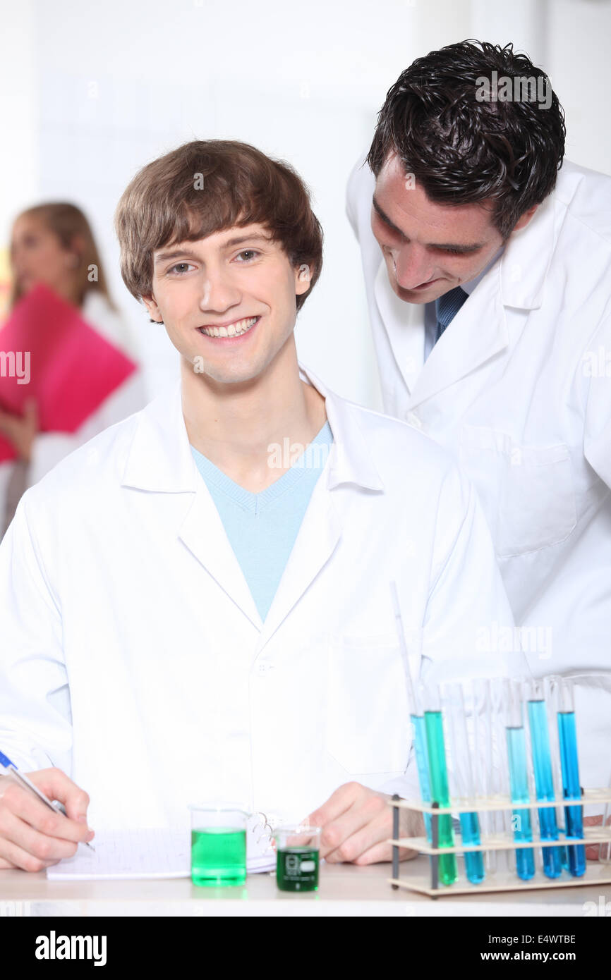 Boy white science coat hi-res stock photography and images - Alamy