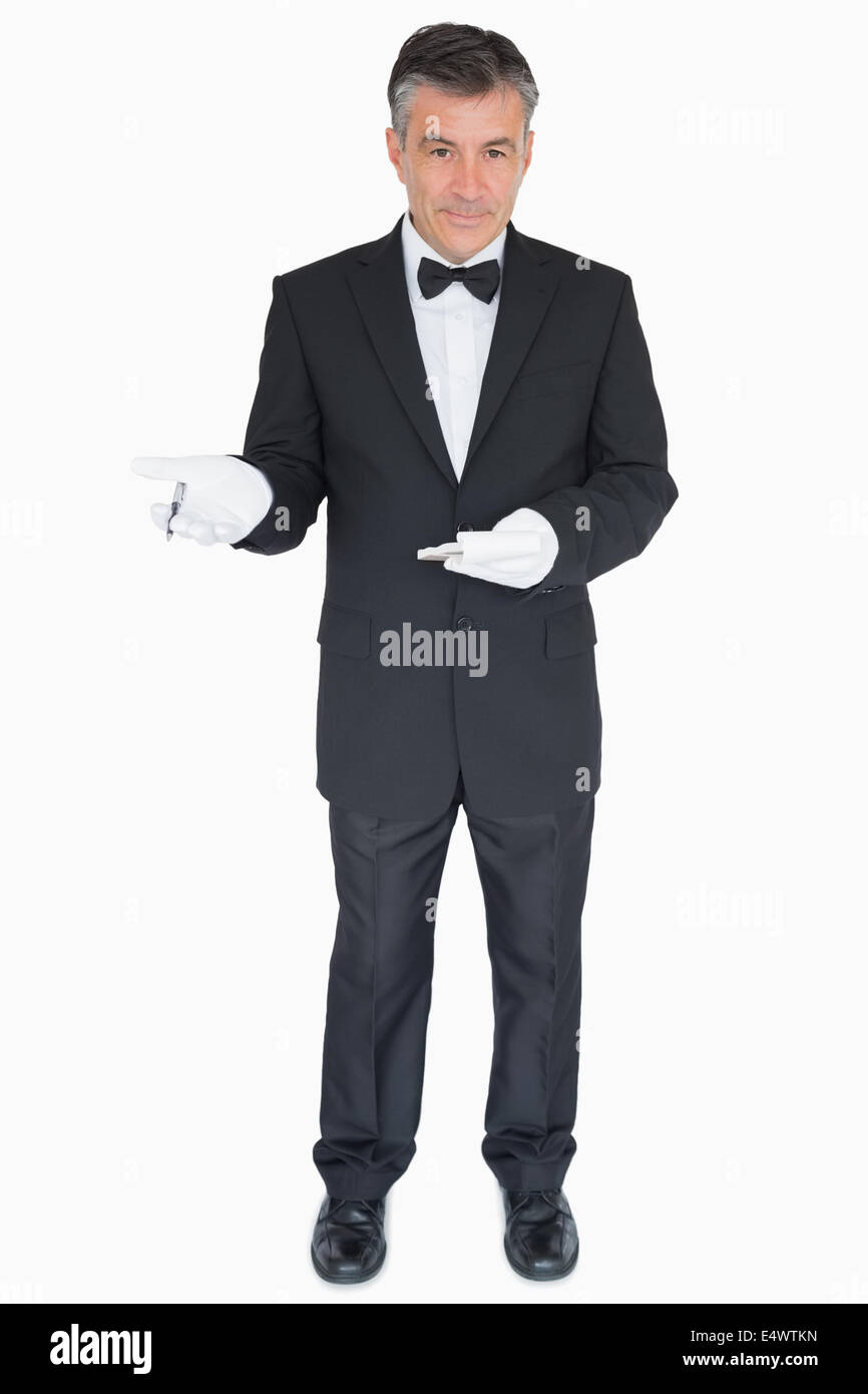 Waiter waiting for the order Stock Photo - Alamy