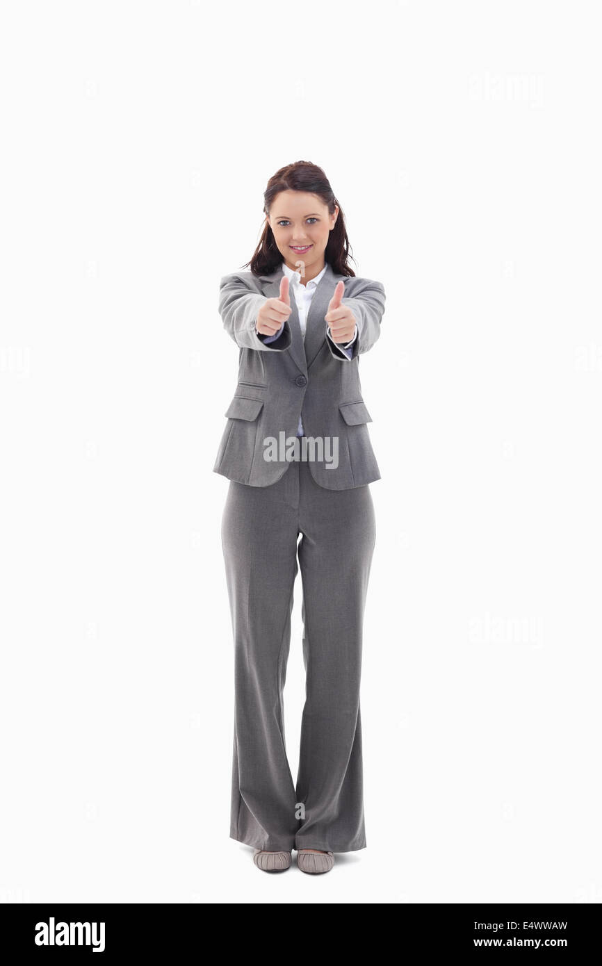 Businesswoman giving her agreement Stock Photo - Alamy
