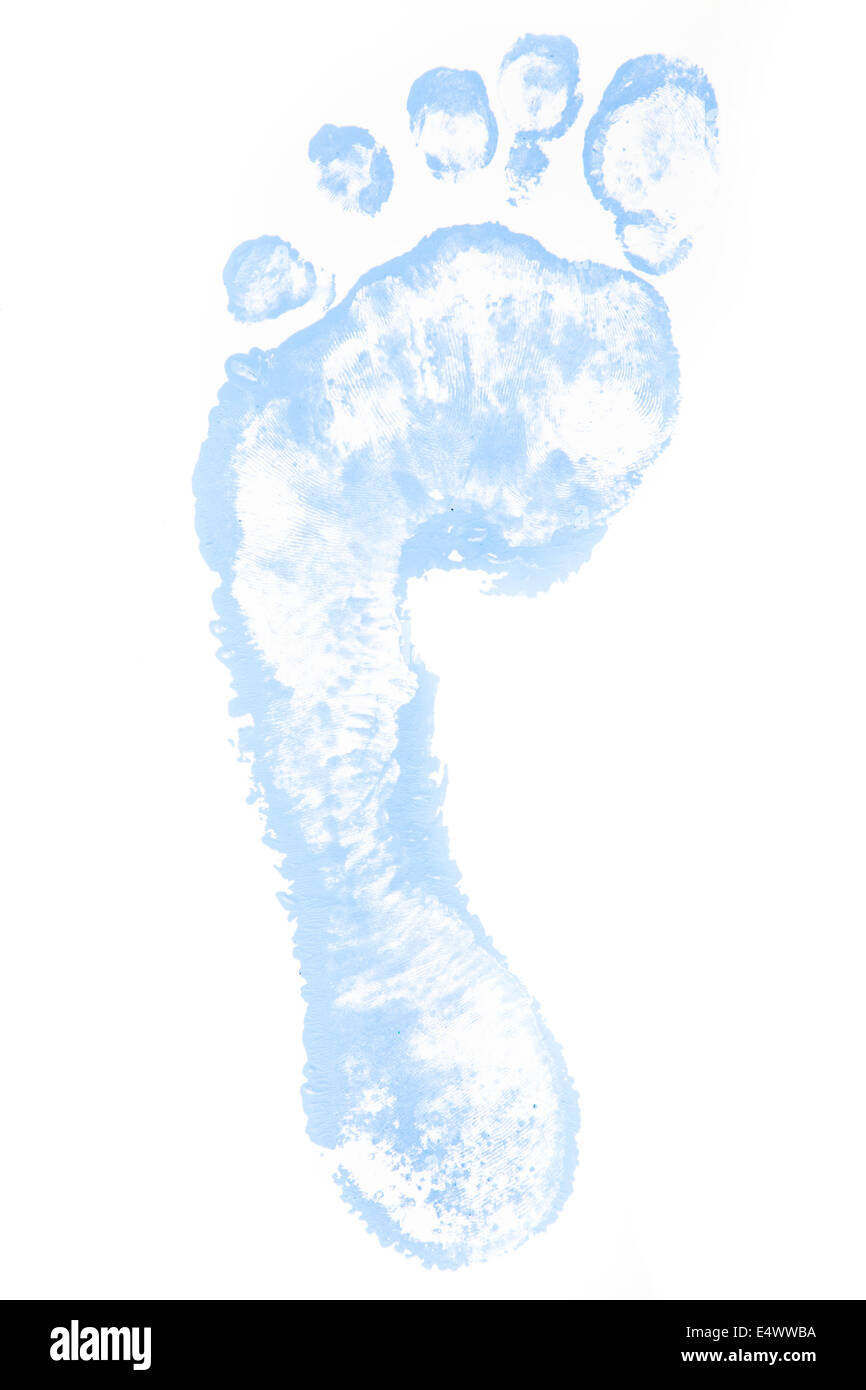 One blue footprint Stock Photo - Alamy