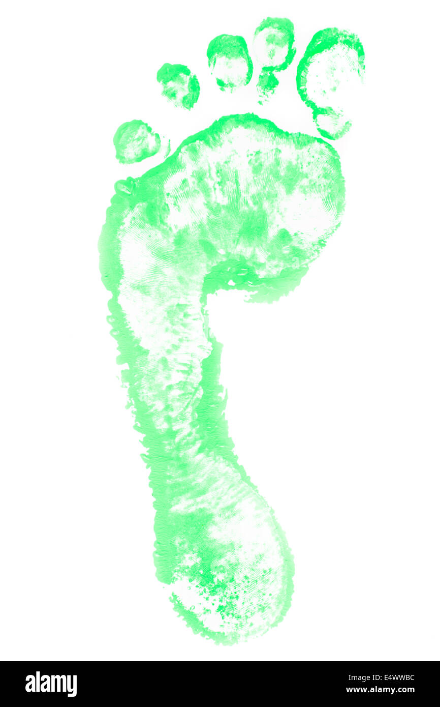 One green footprint Stock Photo - Alamy