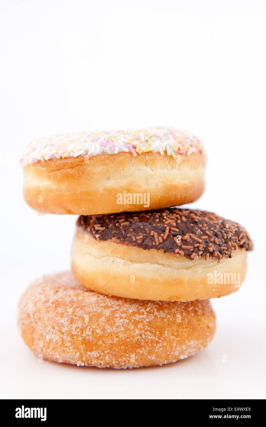 Pile of three doughnuts Stock Photo - Alamy