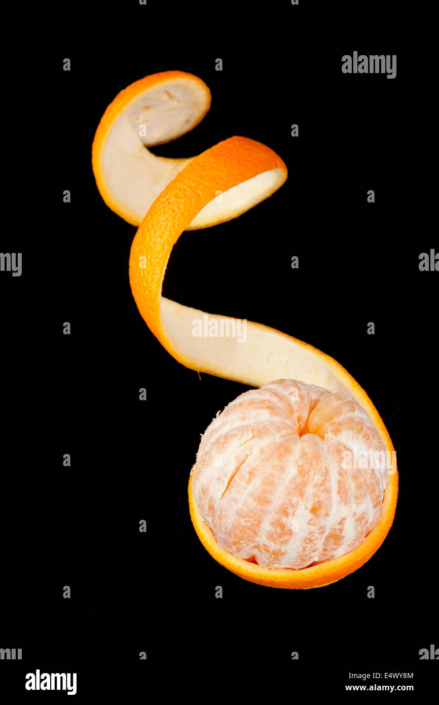 Mandarin with peel Stock Photo - Alamy