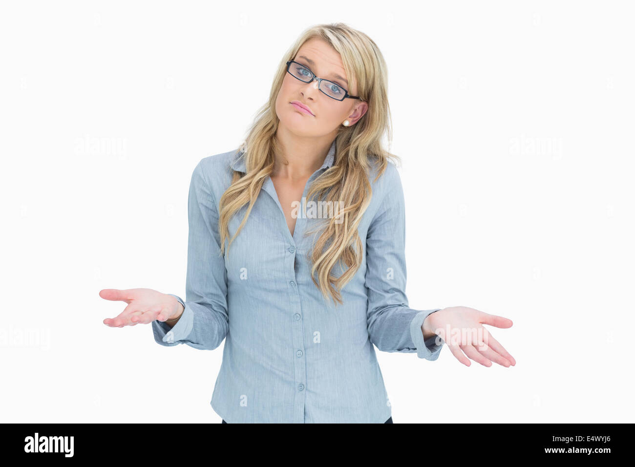 Woman looking questioningly Stock Photo - Alamy