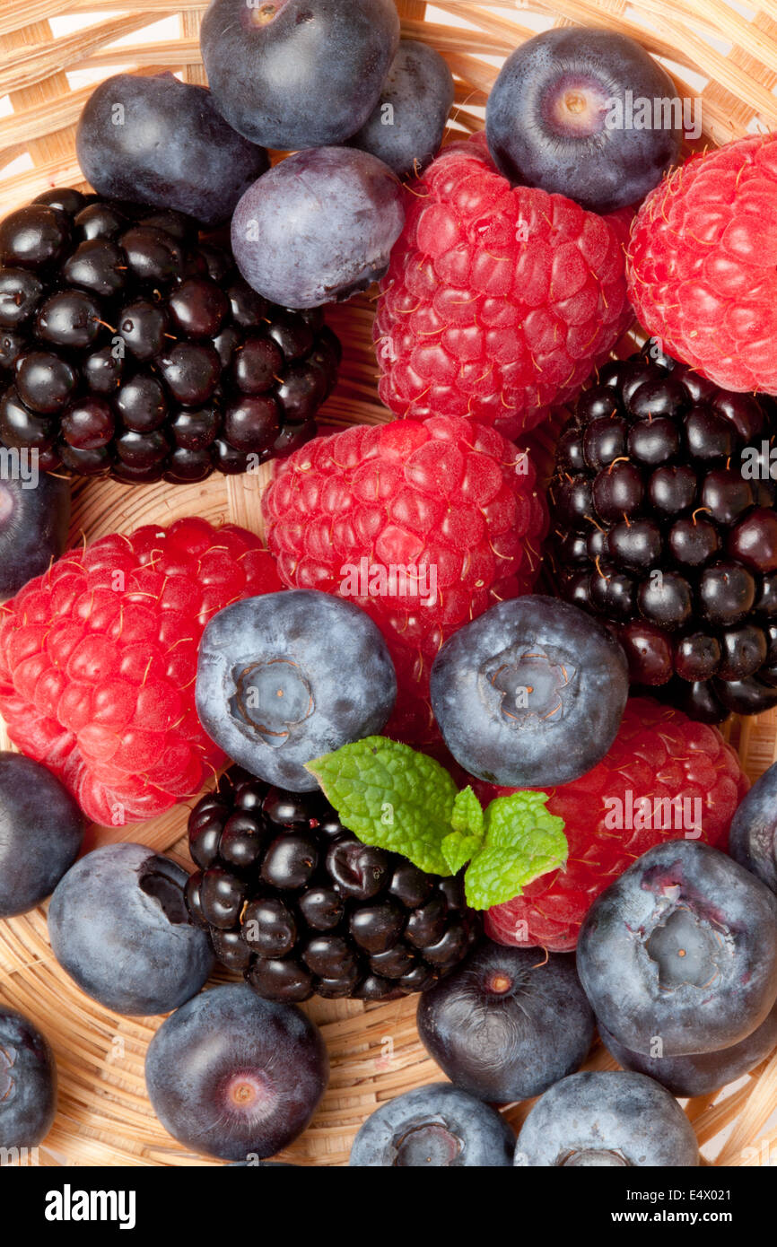 Berries in a basket Stock Photo - Alamy