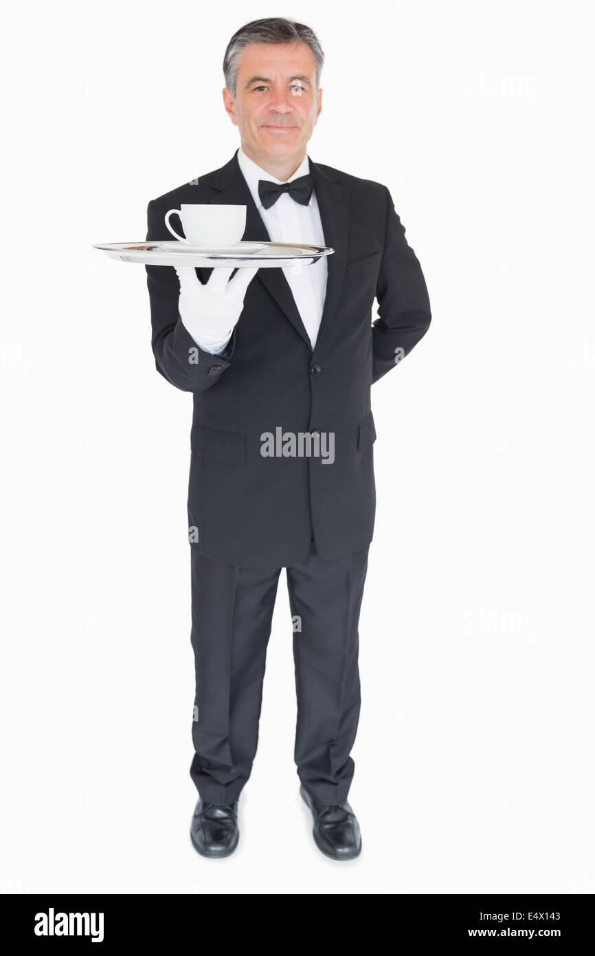 Waiter white coffee cup Cut Out Stock Images & Pictures - Alamy