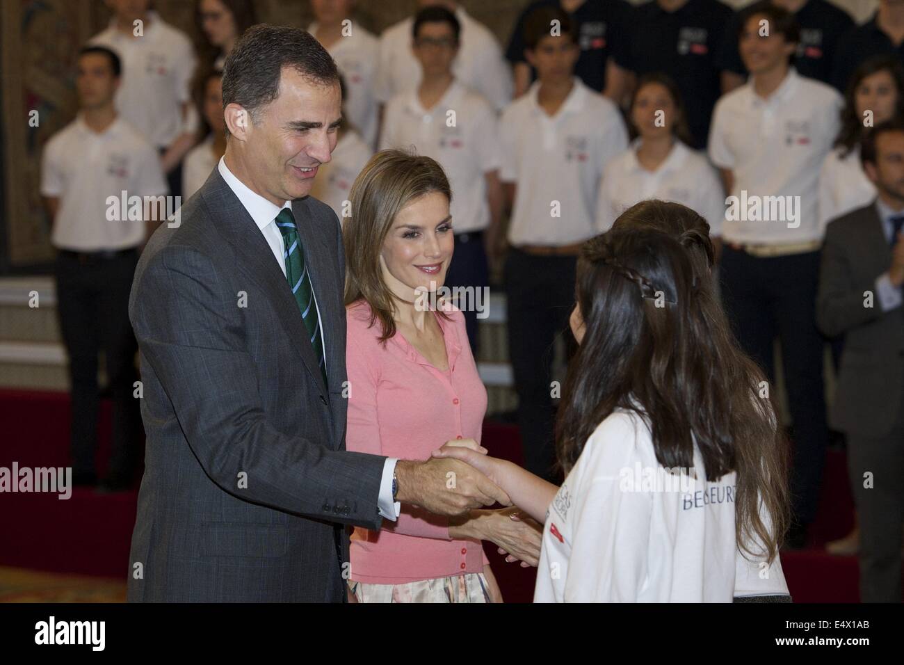 Madrid, Spain. 17th July, 2014. King Felipe VI of Spain and Queen ...