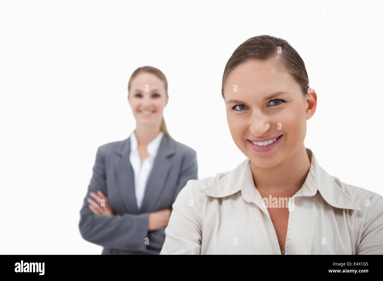 Sales persons posing Stock Photo - Alamy