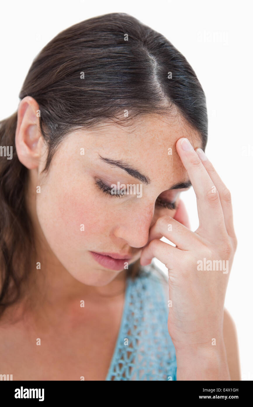 Portrait of a tired woman Stock Photo - Alamy
