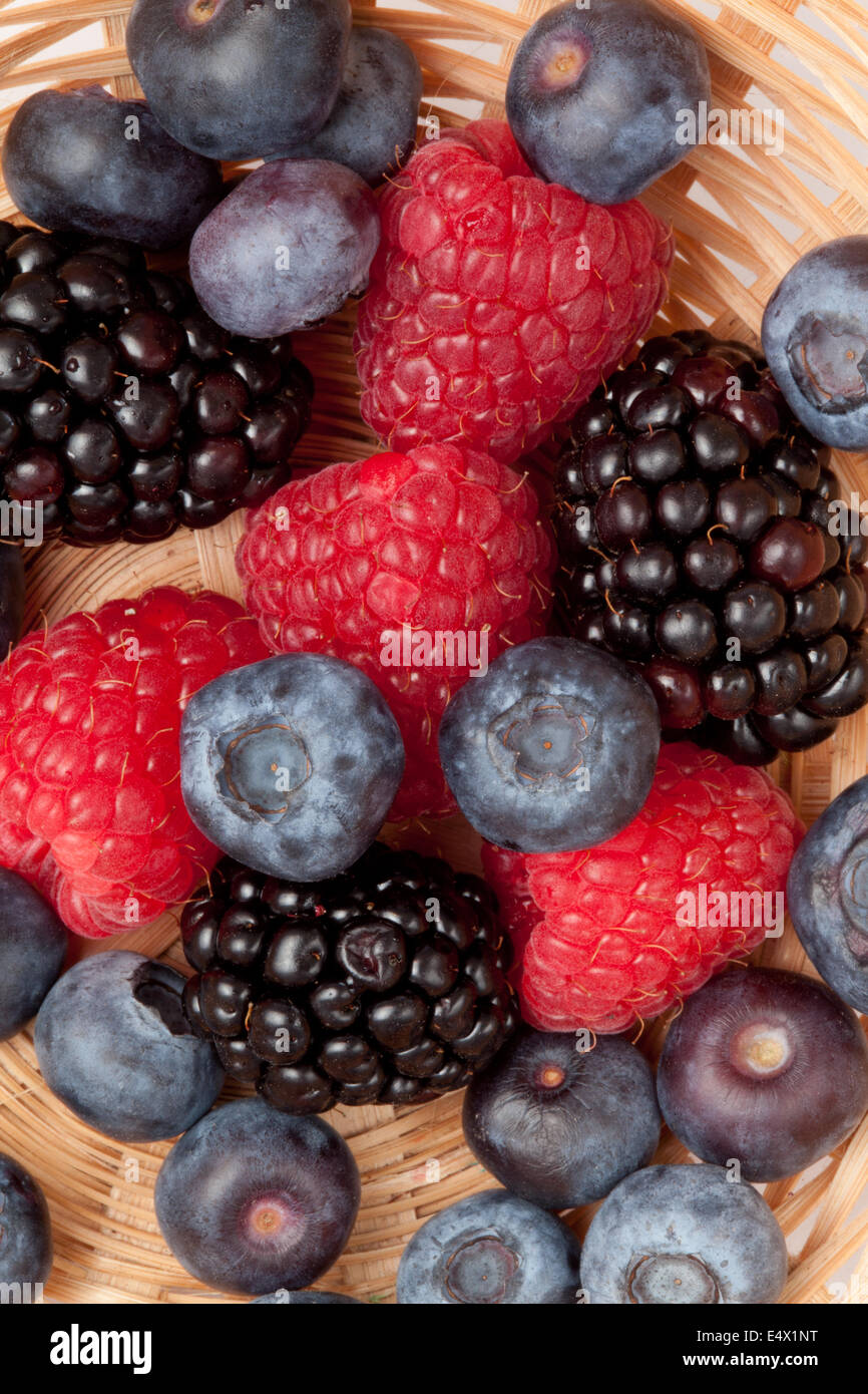 Berries in a basket Stock Photo - Alamy
