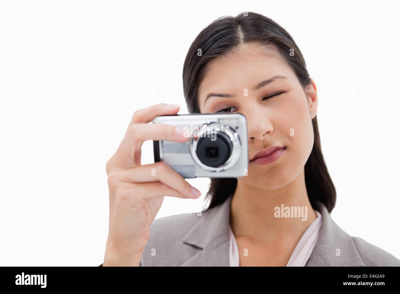 Woman using camera Stock Photo - Alamy