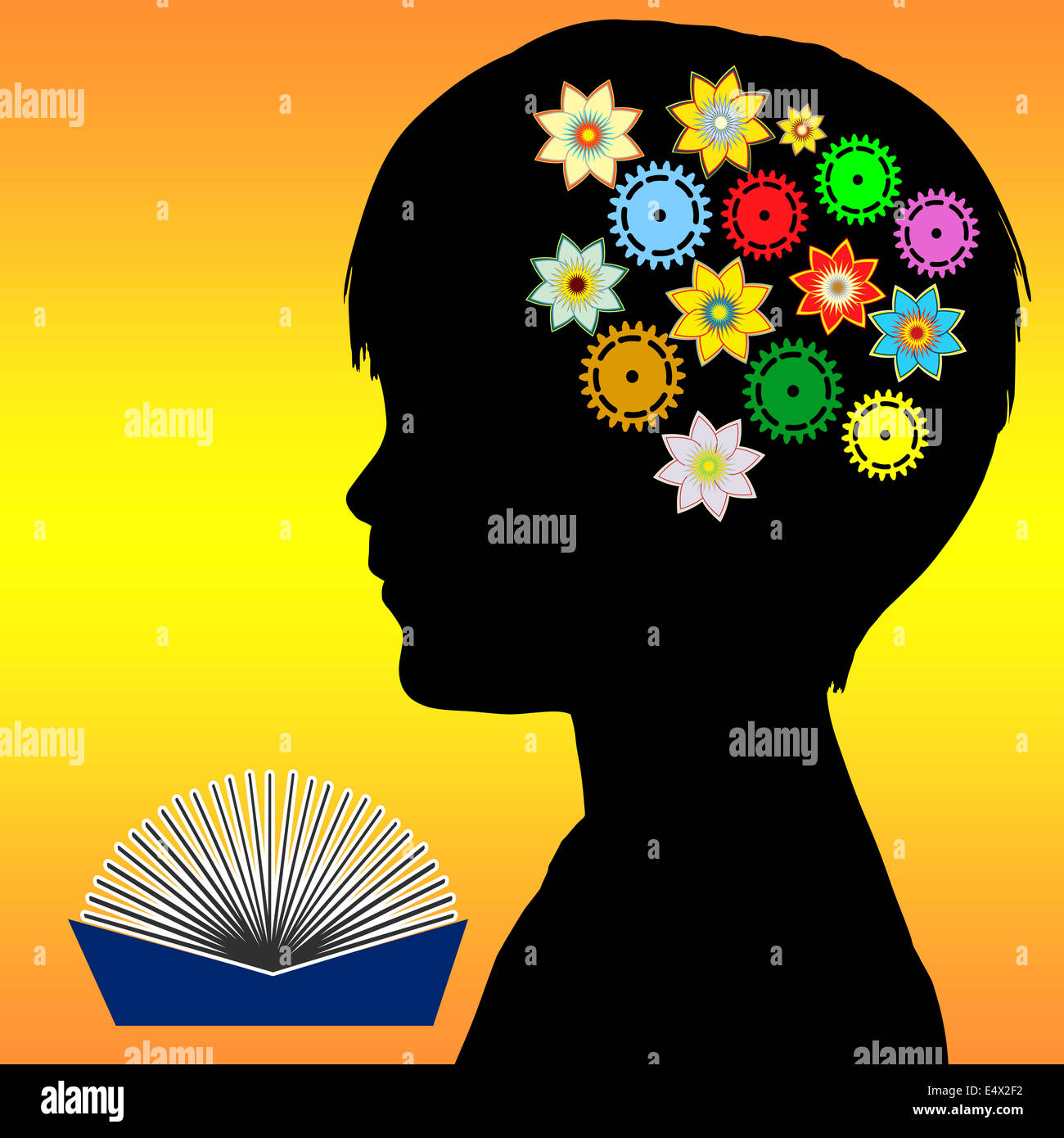 Early Child Development with books Stock Photo - Alamy