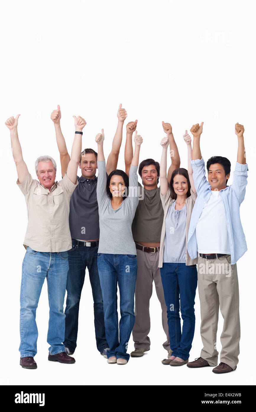 Happy group young friends celebrating Cut Out Stock Images & Pictures ...