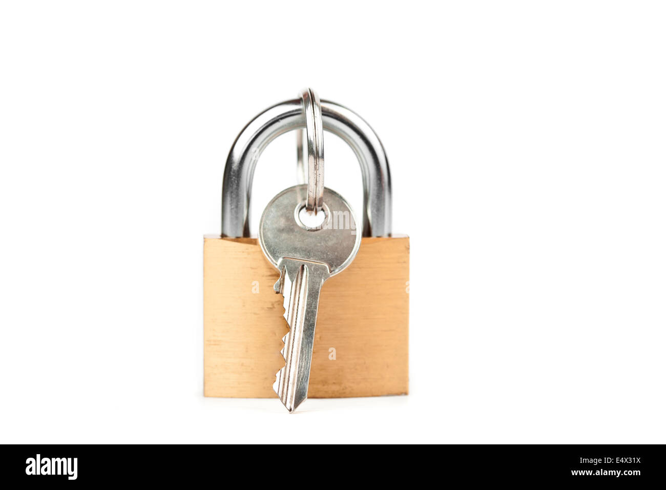 Padlock with key Stock Photo - Alamy