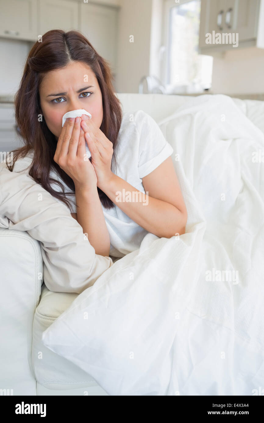Woman feeling sick Stock Photo - Alamy
