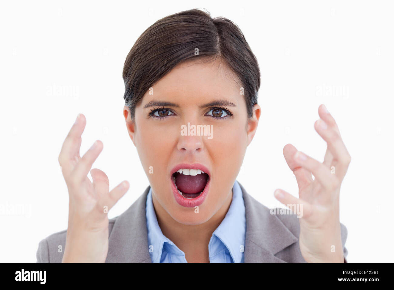 Close up of angry shouting entrepreneur Stock Photo - Alamy
