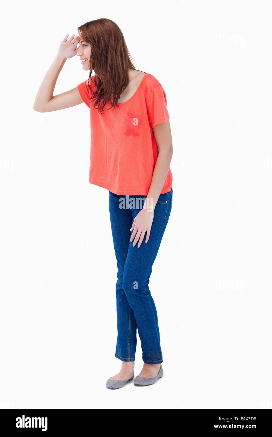 Woman looking ahead Cut Out Stock Images & Pictures - Alamy