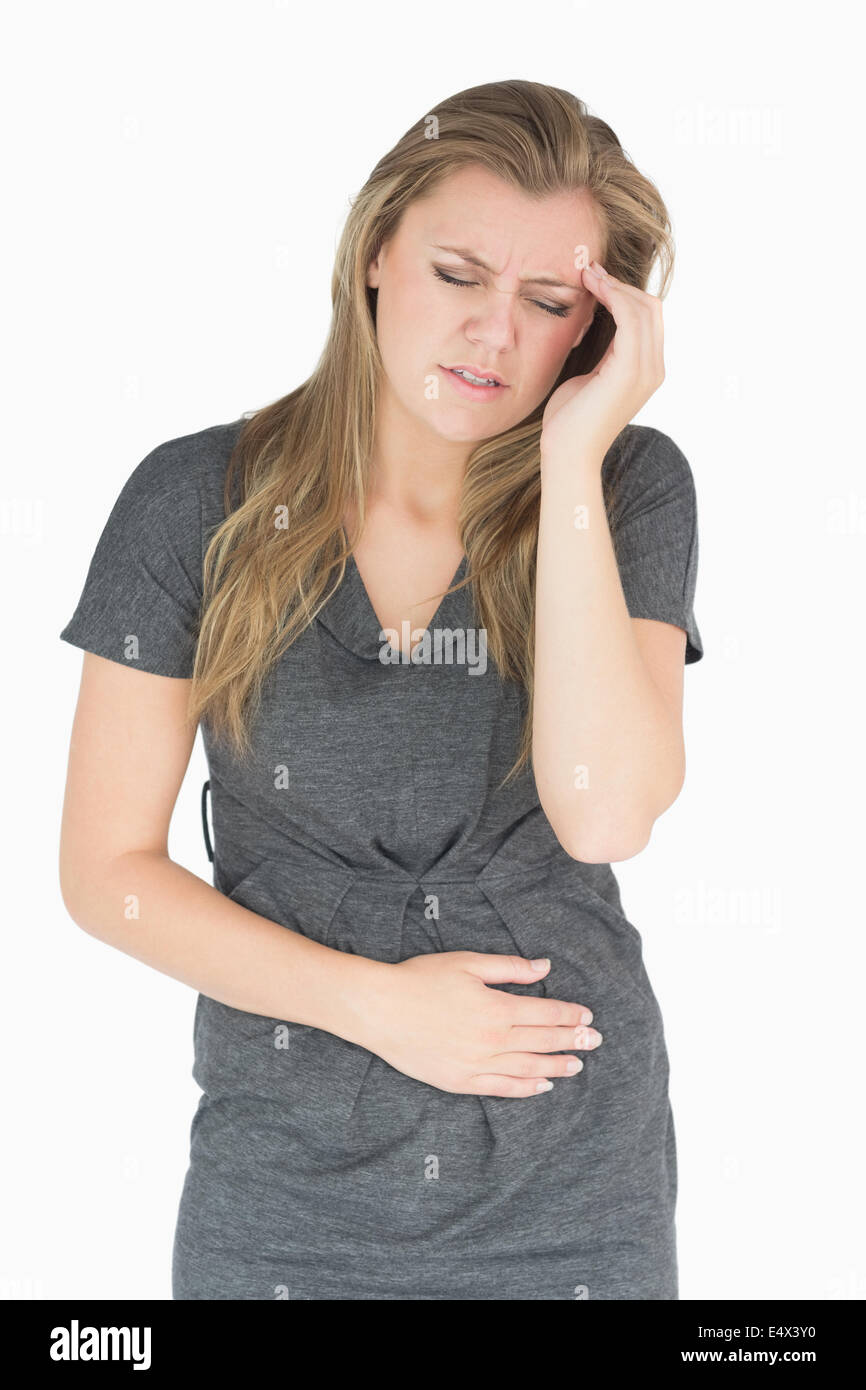 Sick woman feeling bad Stock Photo - Alamy