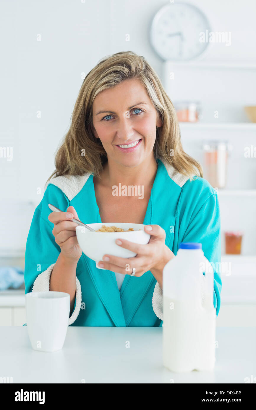 Woman dressing gown kitchen hi-res stock photography and images - Alamy