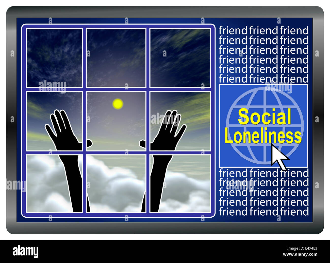 Social Loneliness through Internet Stock Photo - Alamy